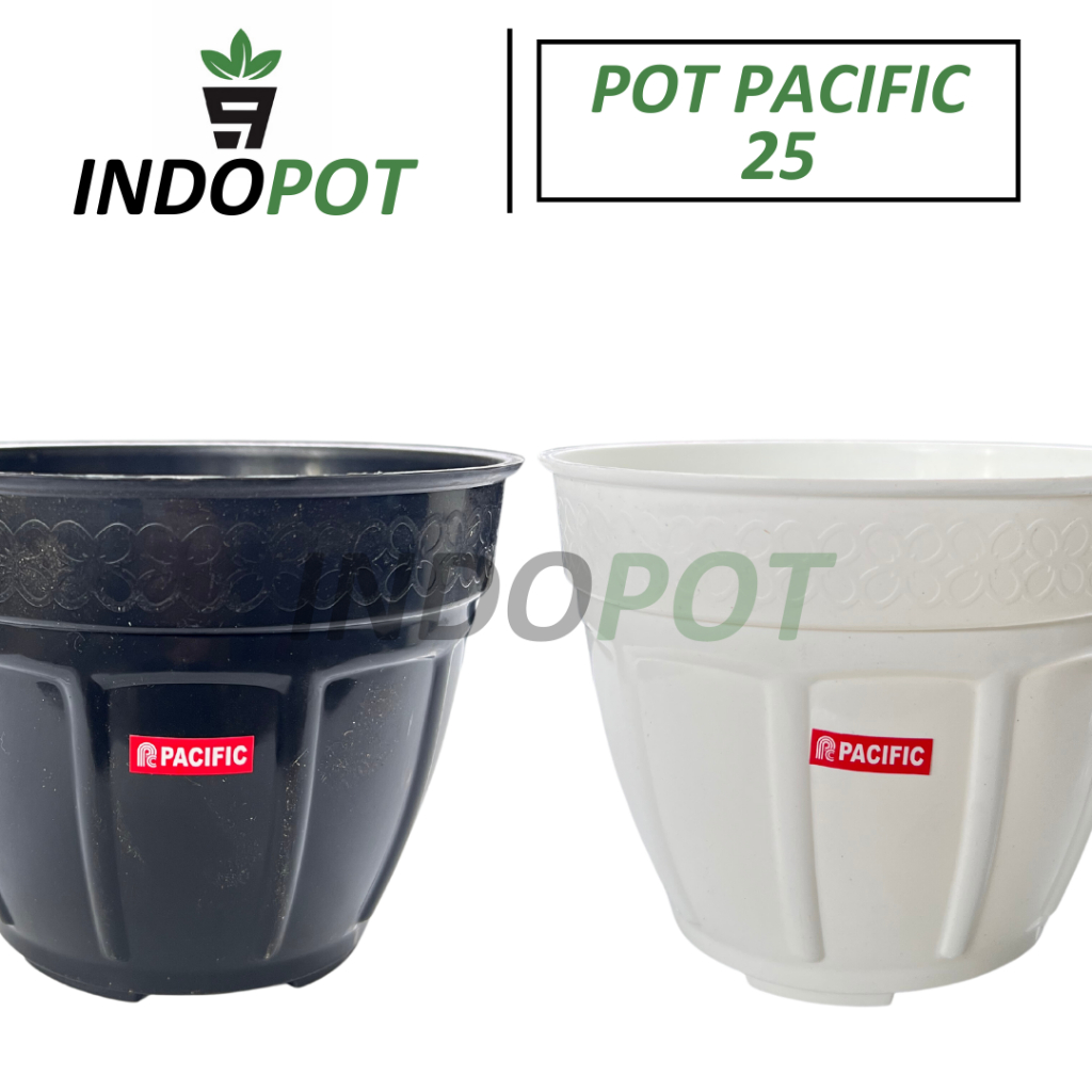 Jual Pot Pacific 25 Warna Hitam dan Putih Pot Motif Tanaman Aesthetic ...