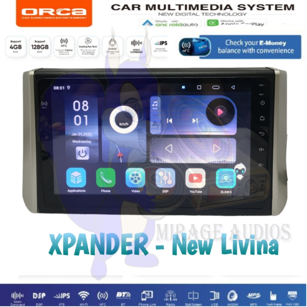 Jual Head Unit Android 9 inch Orca NEW STANDAR Carplay DSP IPS Xpander ...