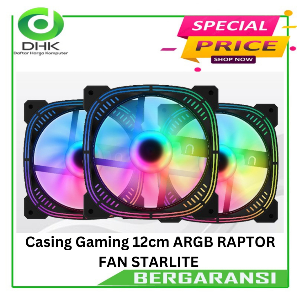 Jual PAKET 3 FAN Casing Gaming 12cm ARGB RAPTOR FAN STARLITE | Shopee ...