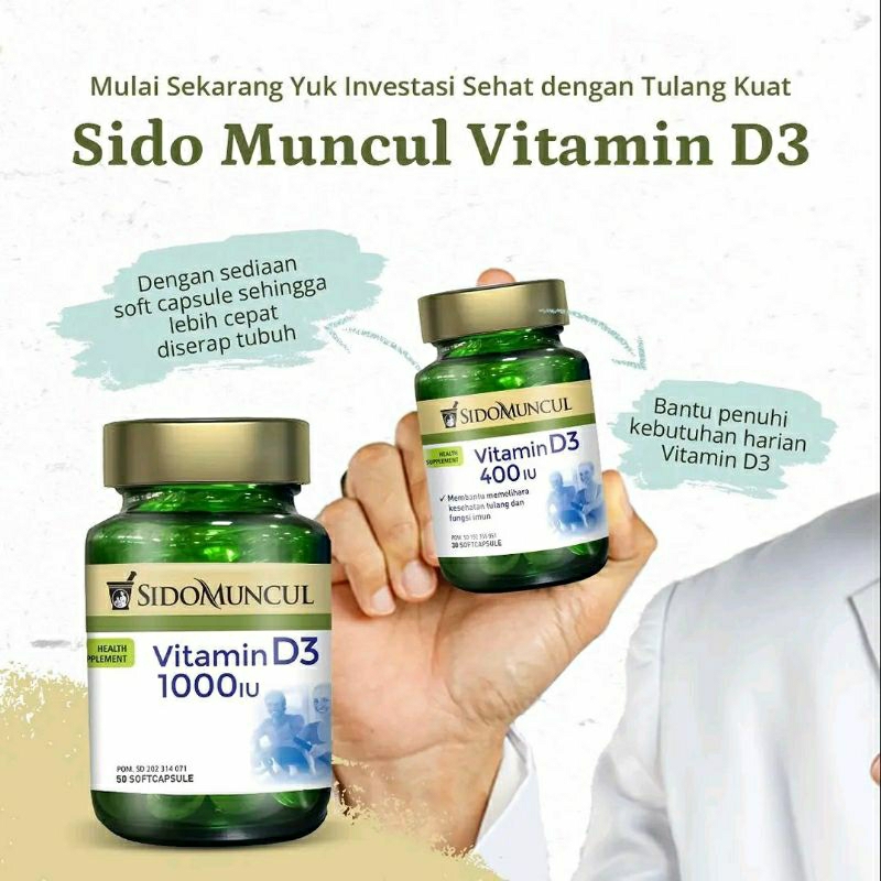 Jual Sidomuncul Vitamin D3 400 & 1000 IU - Sido Muncul | Shopee Indonesia