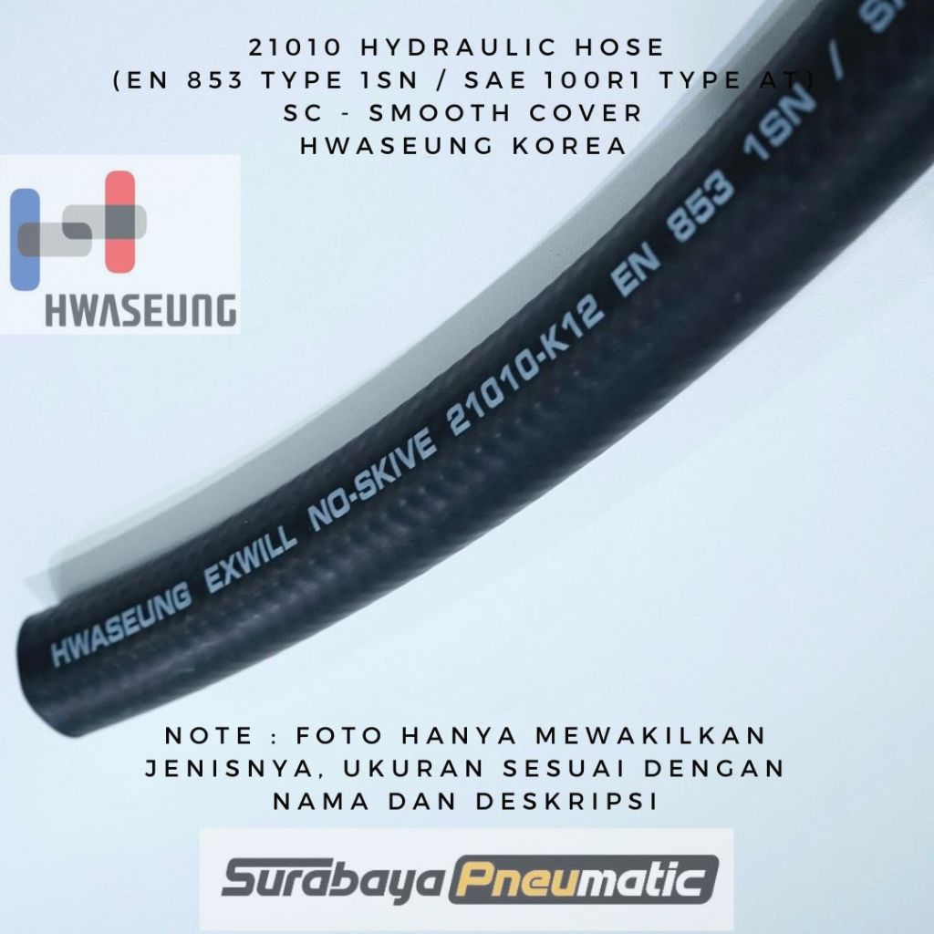 Jual R1 / 1SN / EN 853 - 1/4” - Selang Hidrolik / Hydraulic Hose - HWASEUNG | Shopee Indonesia