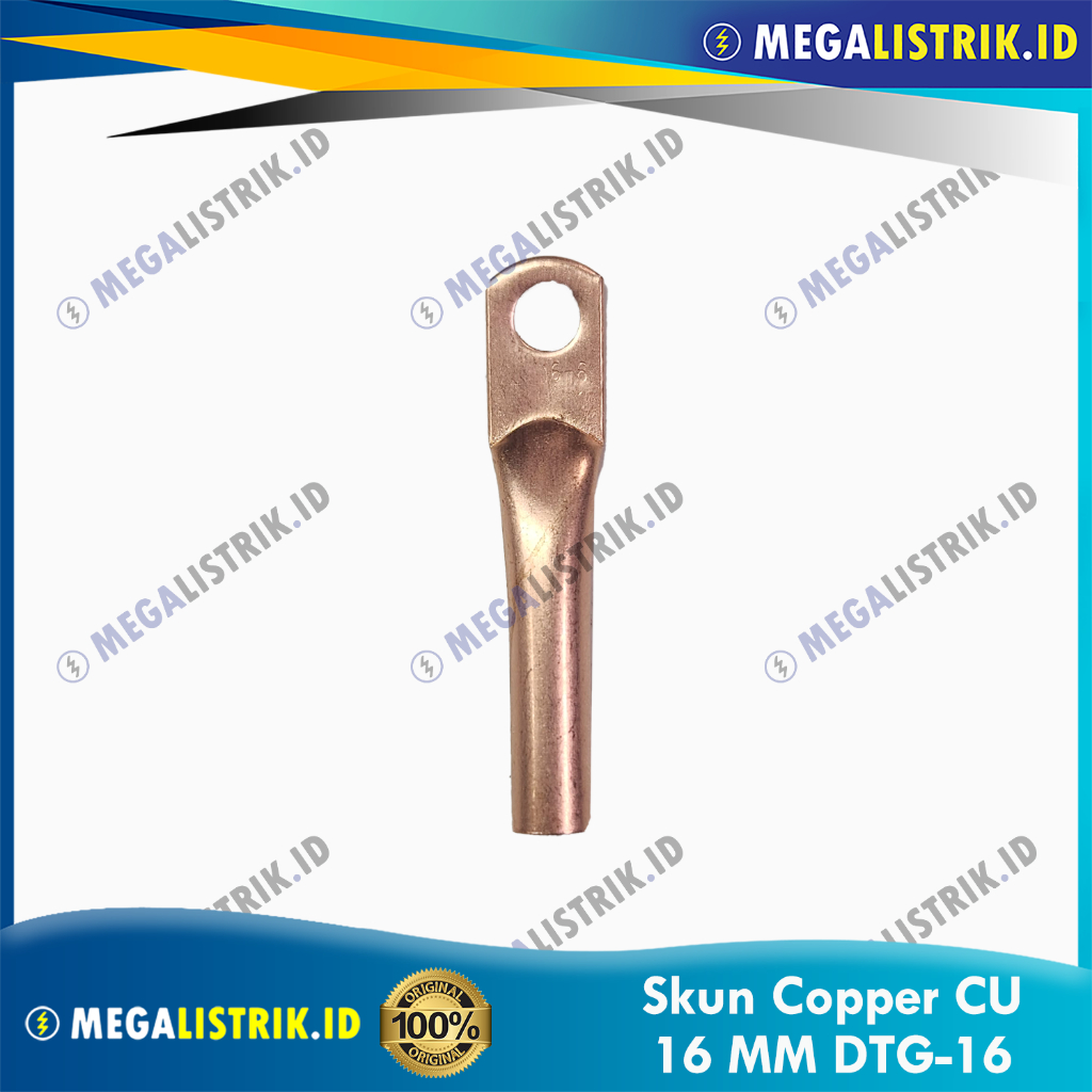 Jual SKUN CU DTG-16 MM / COPPER LUG CABLE LONG BARREL 16MM / SCUN KABEL PANJANG 16-6 MM TEMBAGA ...