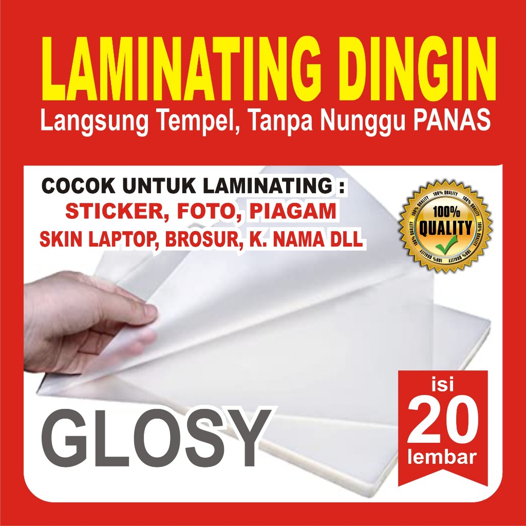 Jual Plastik Laminasi Dingin A4+ isi 50 lembar - Motif Glossy ...