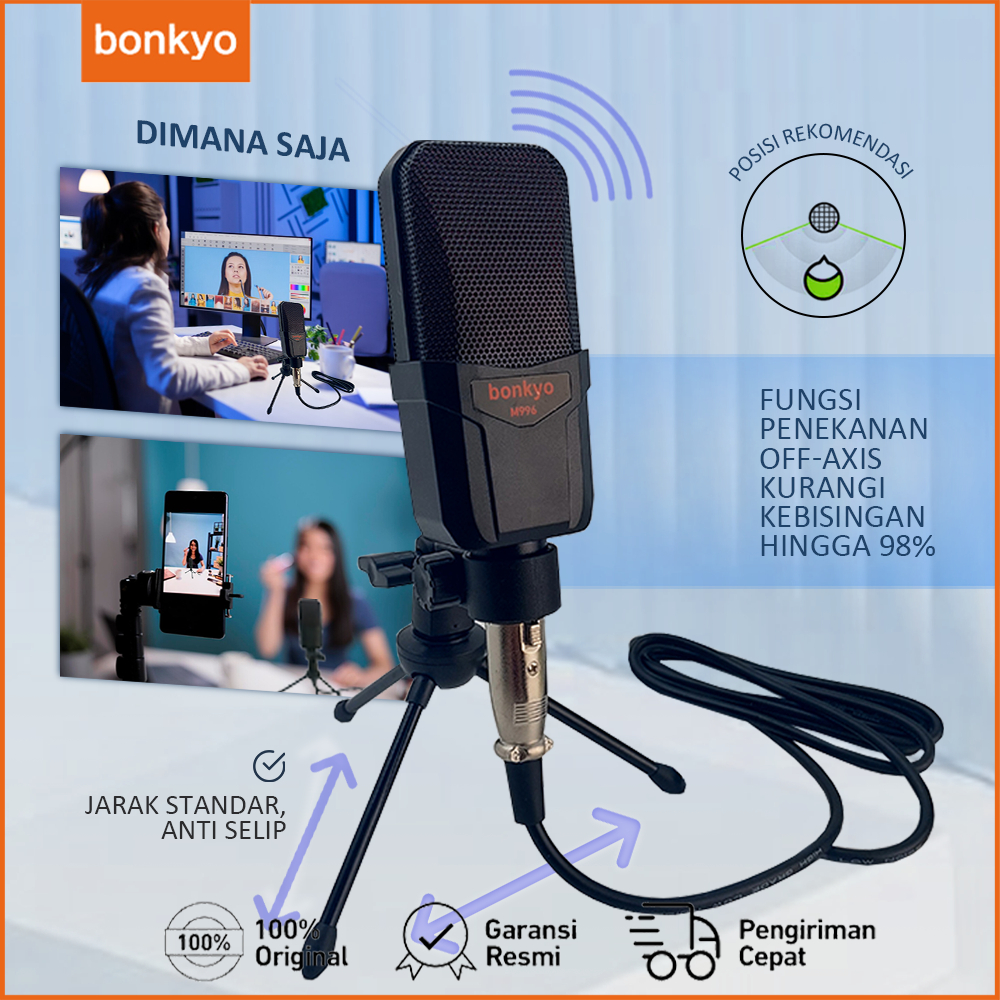 Jual Bonkyo M996 Microphone karaoke Condenser Peralatan Audio Portable ...