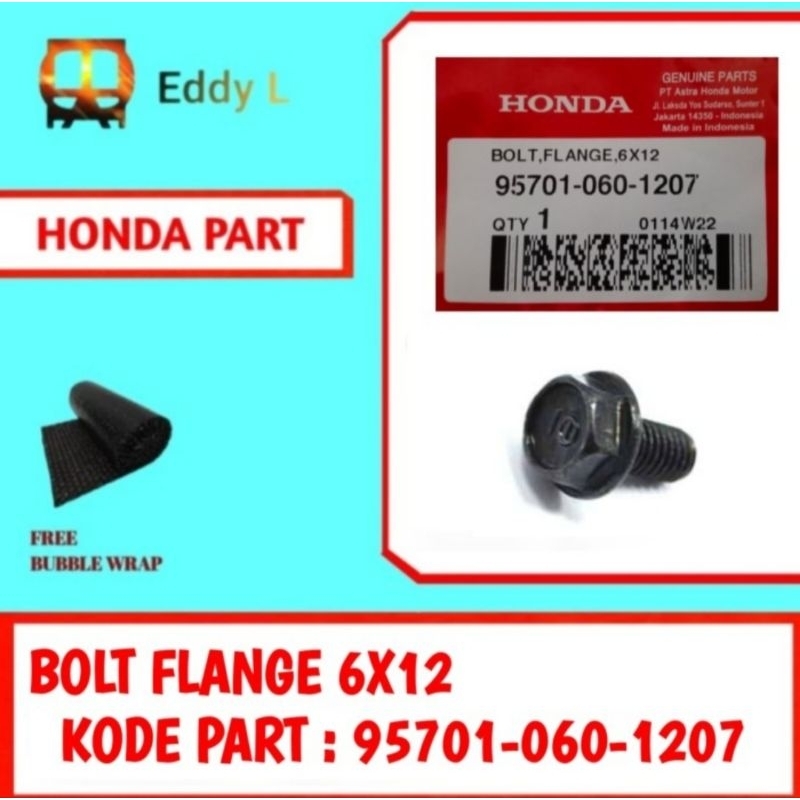 Jual Baut 6x12 Mm Kunci 10 Hitam/Bolt Flange 6x12 Mm (95701-060-1207 ...