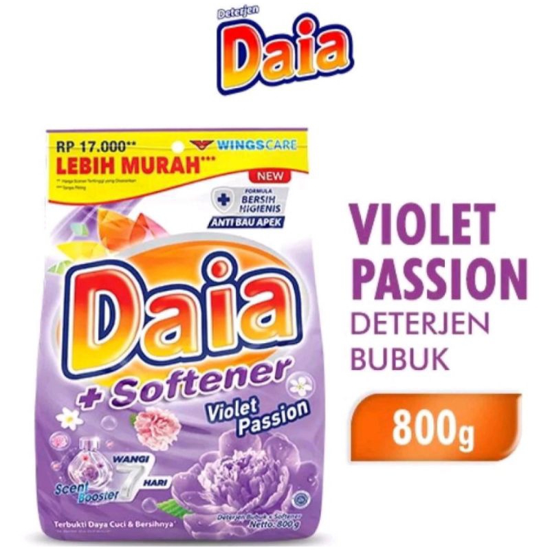 Jual Daia Violet Passion Deterjen + Softener 800gr, Daia Romantic Pink ...