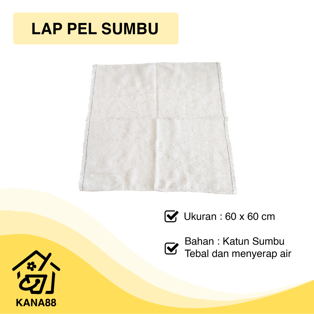 Jual Kain Lap Pel Sumbu Putih 60 x 60 cm Kahan Katun Sumbu | Shopee ...