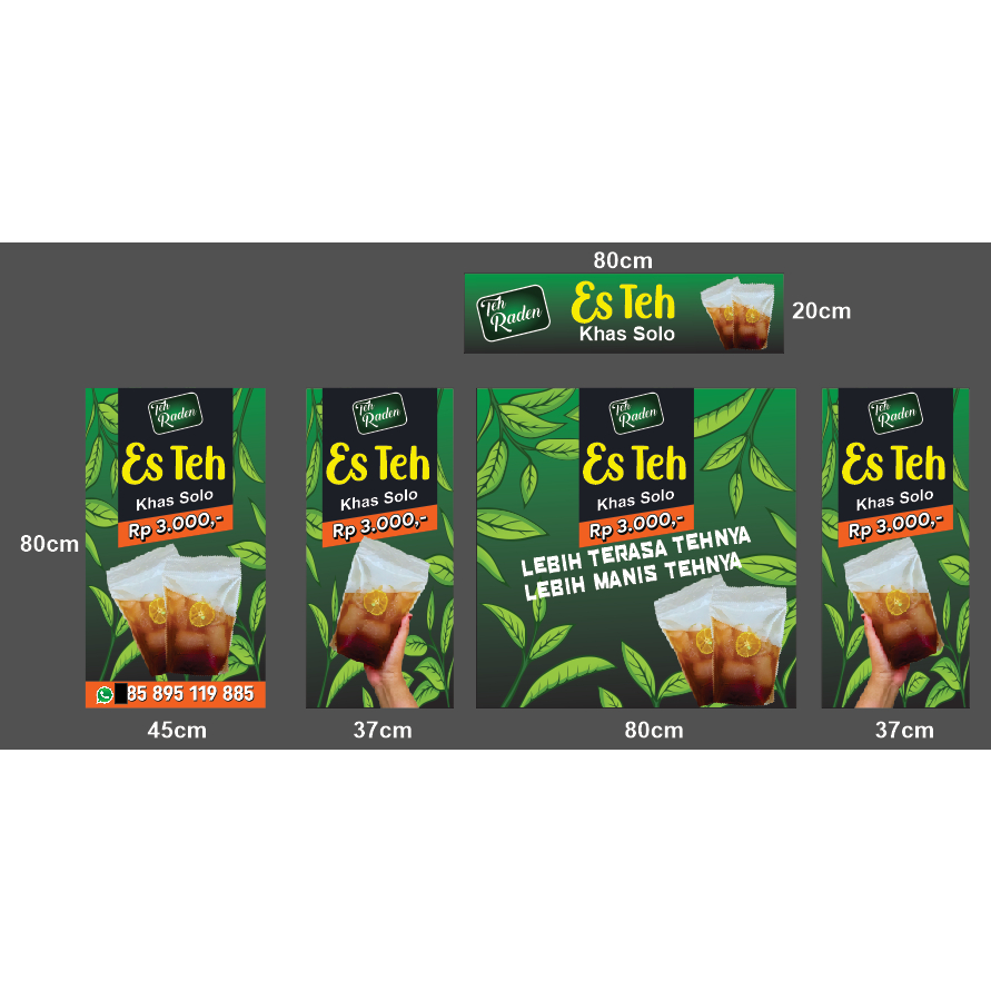 Jual banner rombong es teh 1 paket | ukuran sesuai gambar | Shopee ...