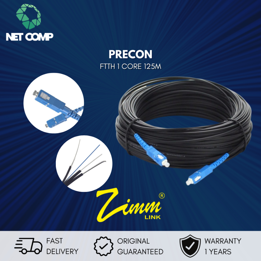 Jual Kabel Fiber Optik FTTH Dropcore Precon 1 Core 125 Meter | Shopee ...