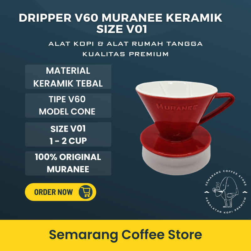 Jual DRIPPER KOPI V60 KERAMIK MURANEE SIZE 1-2 CUP CERAMIC COFFEE ...
