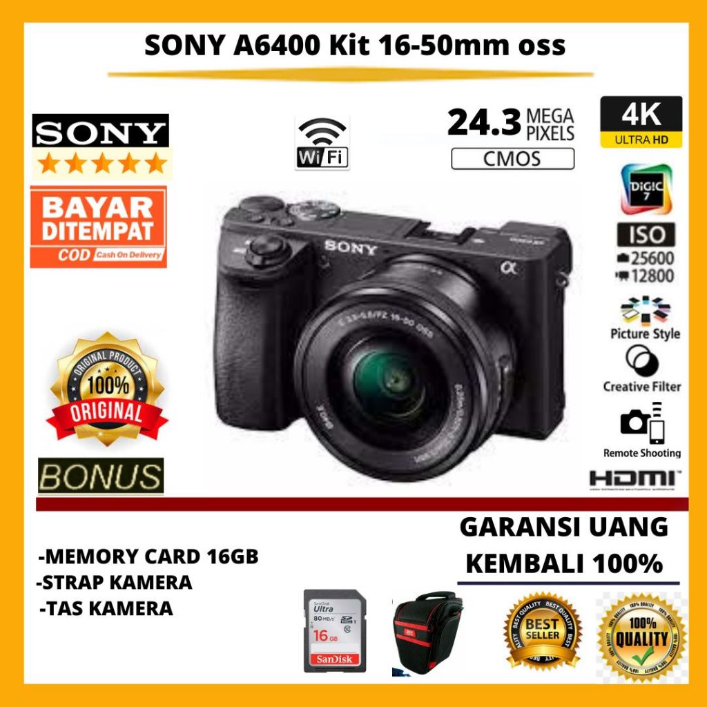 Jual Sony a6500 kit 16-50mm oss 4k | Shopee Indonesia
