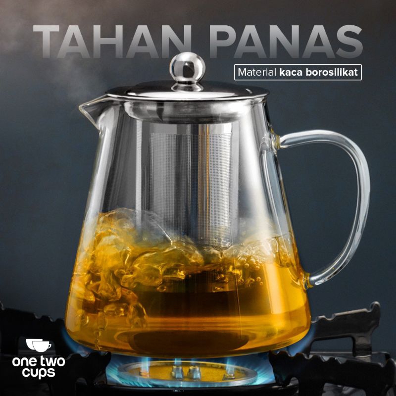 Jual Teko Teh Kaca Tahan Panas dengan Saringan Glass Teapot 950ml | Shopee Indonesia