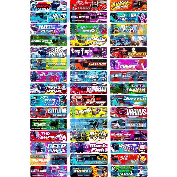 Jual STICKER BUS BASURI 1 LEMBAR ISI 45 / STICKER BUS MANIA / STICKER ...