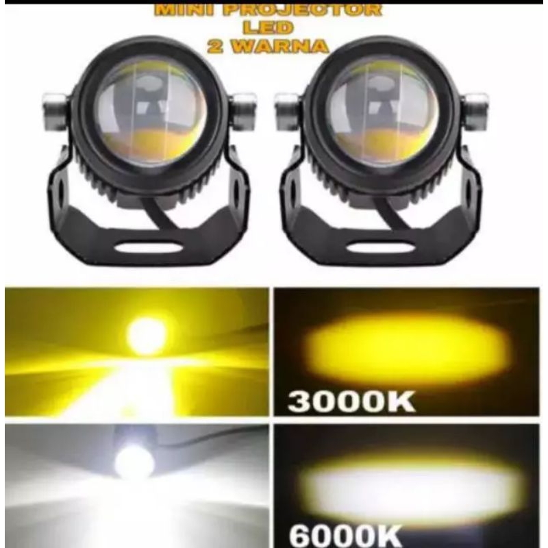 Jual LAMPU LED MINI DRIVINGD2 2 WARNA 3000 LM 20 WATT WHITE YELLOW ...