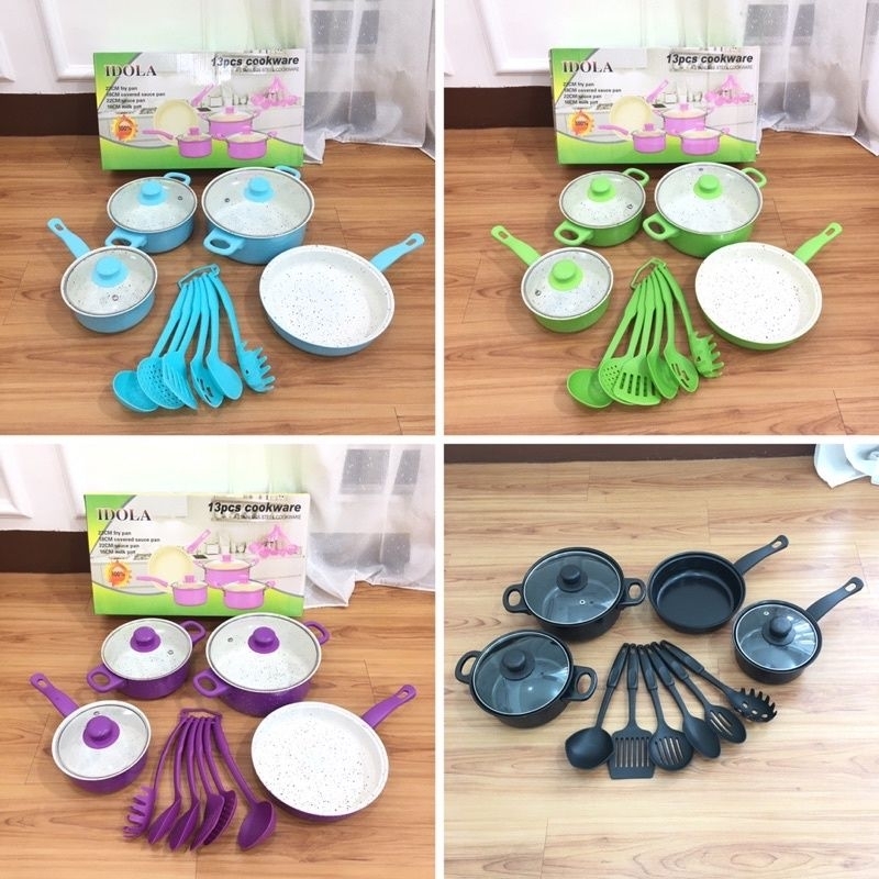 Jual Panci Set 13 tutup kaca bahan stainless COOKWARE SET | Shopee ...