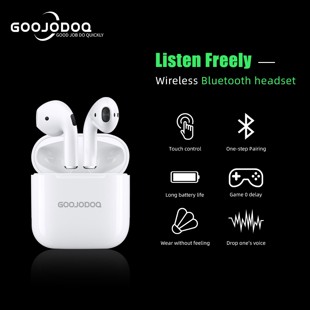 Jual GOOJODOQ Pro 4 Mini Earphone Nirkabel Headset Bluetooth 5.0 earphones BT Handset | Shopee ...