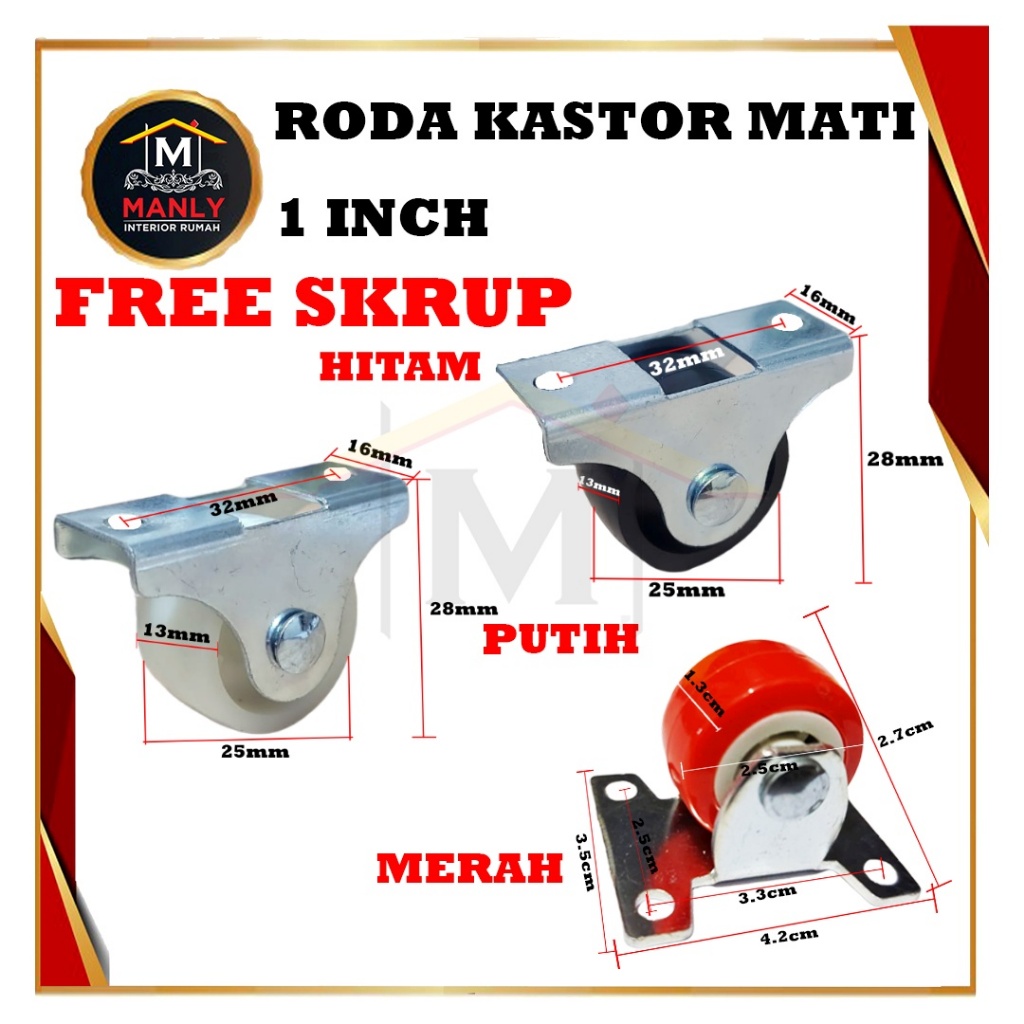 Jual Roda Etalase Roda Caster PVC Roda Lemari 2 Inc & 1 inc Roda Kursi ...