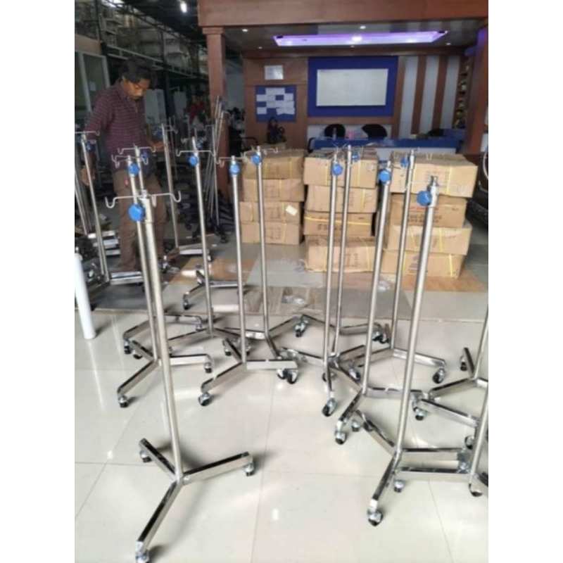 Jual Tiang infus stainless steel - tiang infus 5 kaki stainless - tiang ...