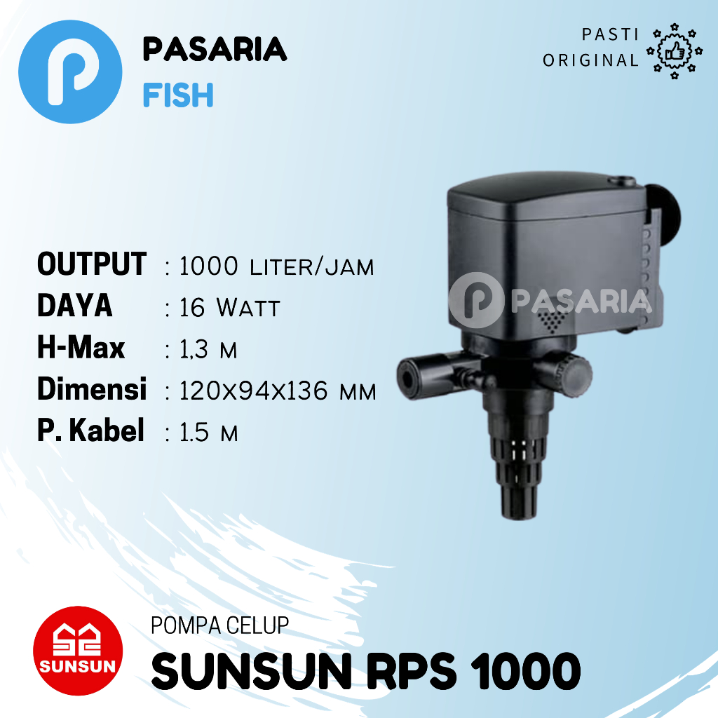 Jual SUNSUN Pompa Celup Gantung Aquarium / Akuarium RPS 1000 / RPS1000 ...