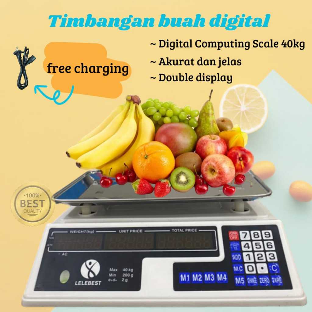 Jual Timbangan Buah Digital 40kg Double Display Digital Computing Scale | Shopee Indonesia
