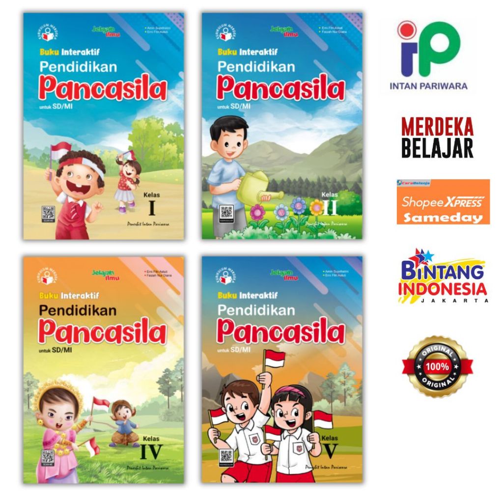Jual Intan Pariwara - Buku Interktif Pendidikan Pancasila Kelas I,II,IV, & V SD Kurikulum ...