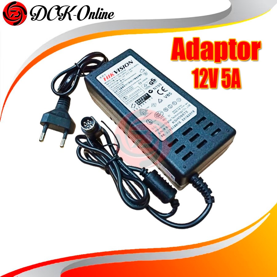 Jual Adaptor DVR 12v 5A Hikvision 4-Pin Power Supply 12 Volt 5 Ampere ...