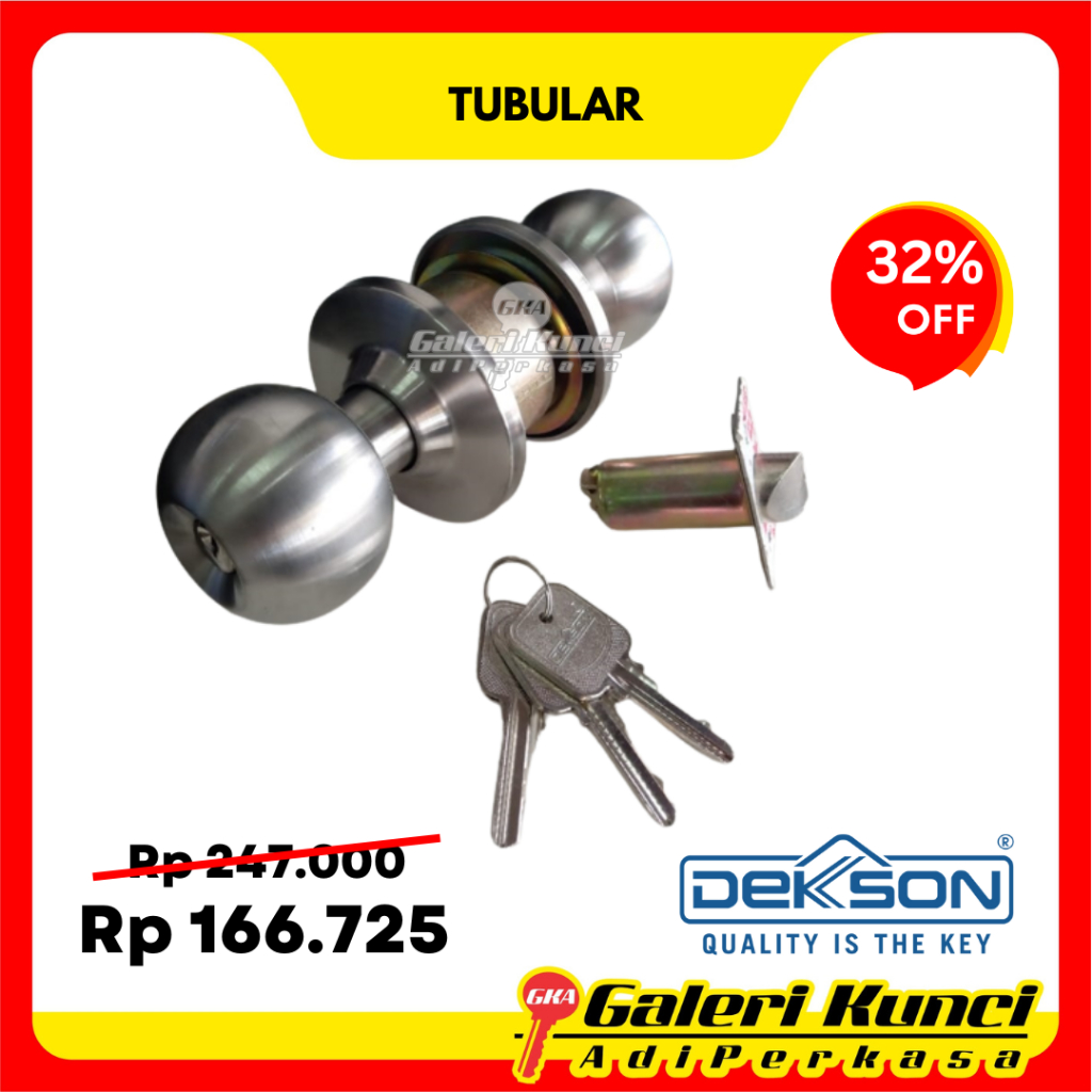 Jual Handle Pintu Dekson Dekkson KCBL HD8000 ET SSS Tubular Kunci Bulat ...