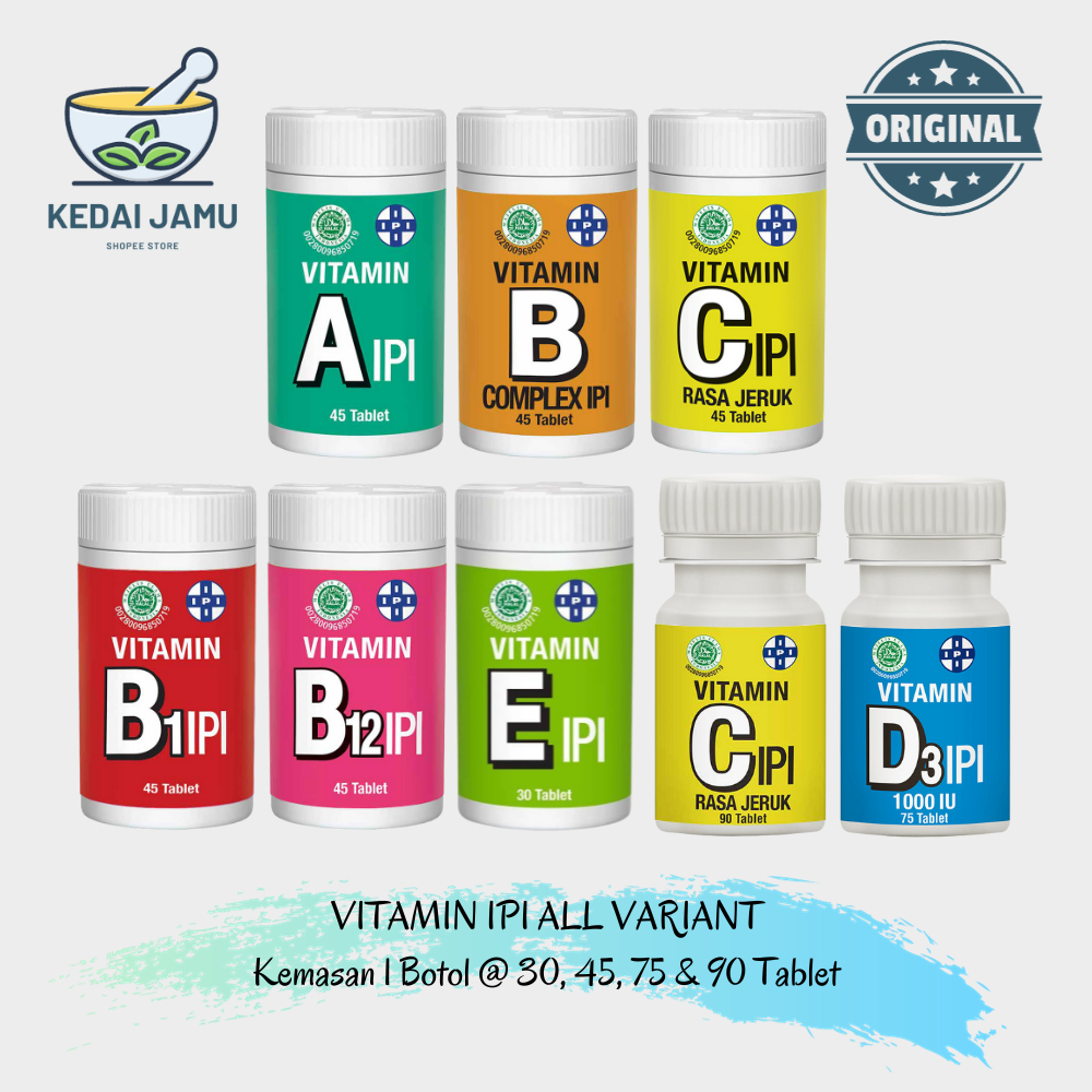 Jual Vitamin IPI All Varian (A, B1, B Complex, B12, C) Lengkap | Shopee Indonesia