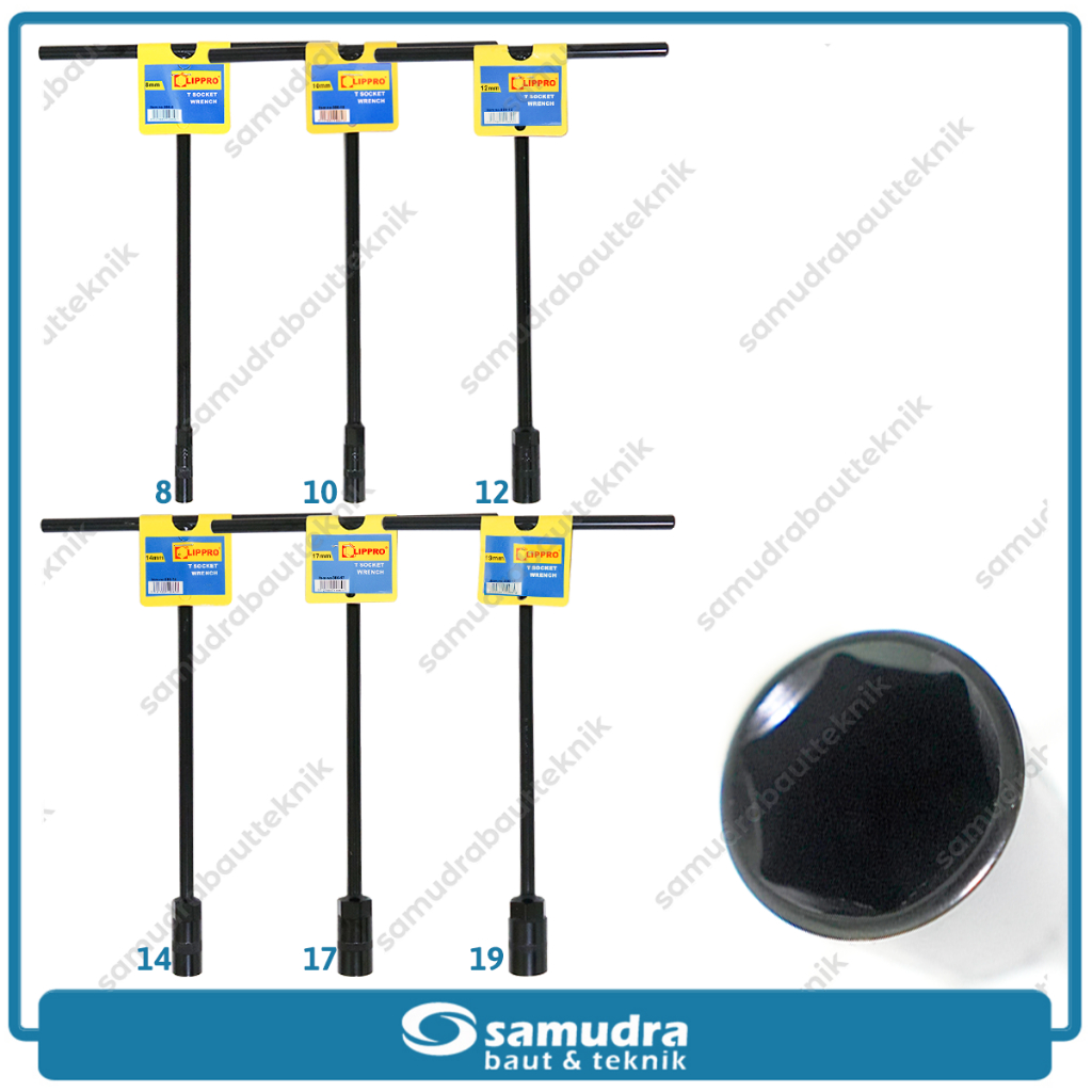 Jual LIPPRO 6 SET KUNCI SOK T HITAM 8 - 10 - 12 - 14 - 17 - 19 MM ...