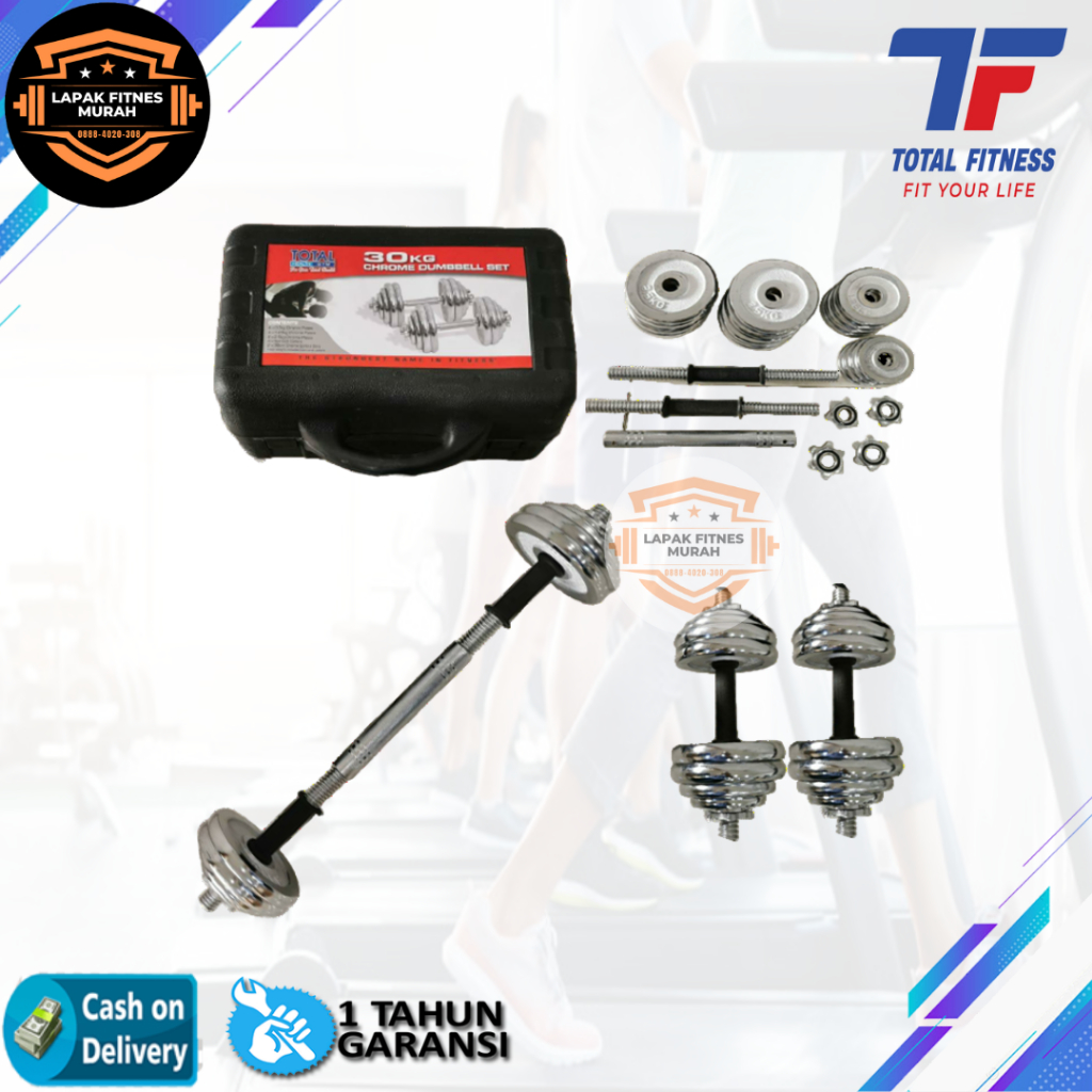 Jual Total Fitness Alat Angkat Beban Barbel 30 Kg / Dumbel 30 Kg ...