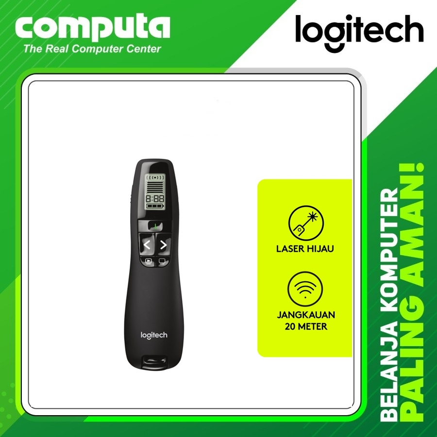 Jual Logitech R800 Remote Pointer Presentasi Wireless Laser Hijau ...