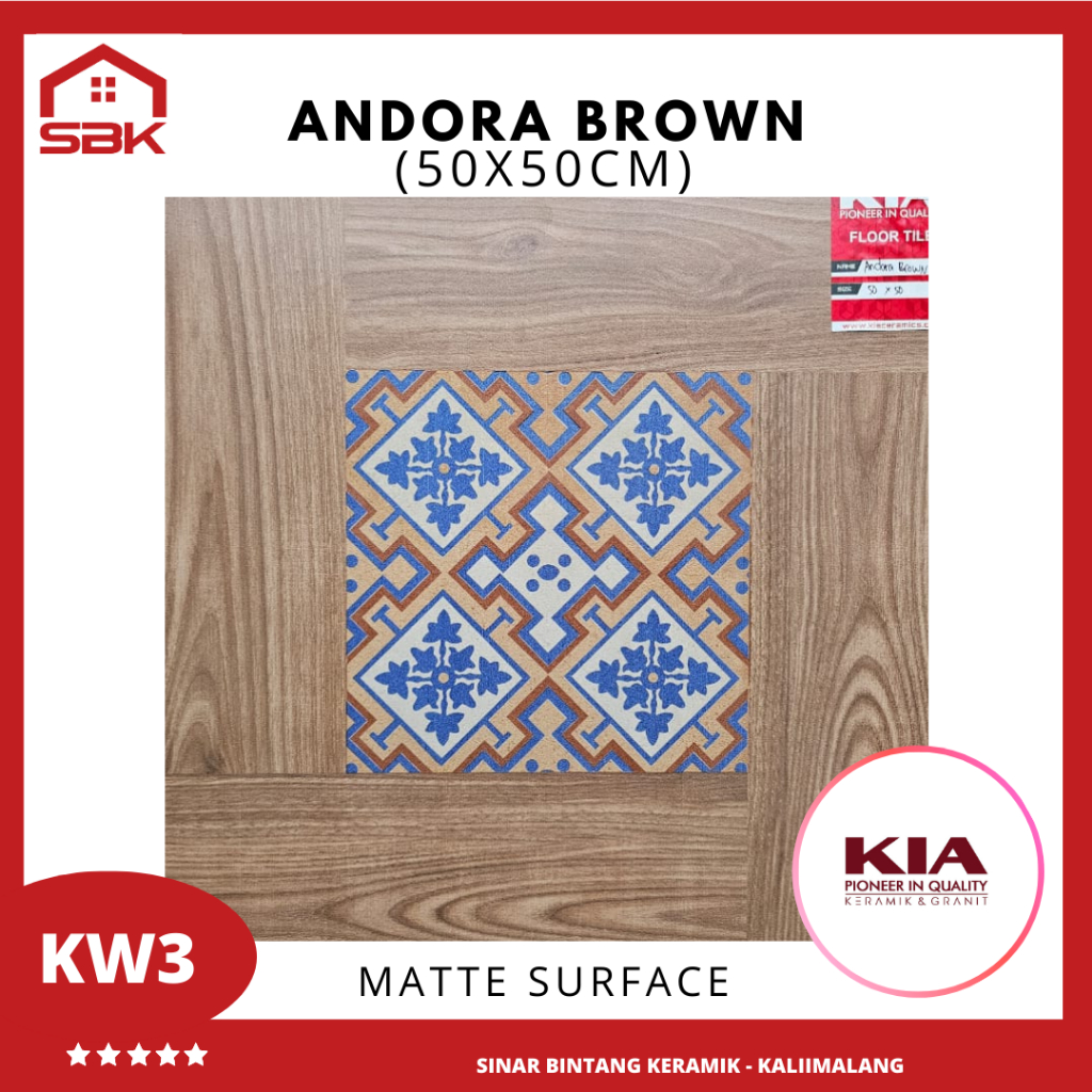 Jual Keramik Lantai Motif Kayu 50x50 Andora Brown | Shopee Indonesia