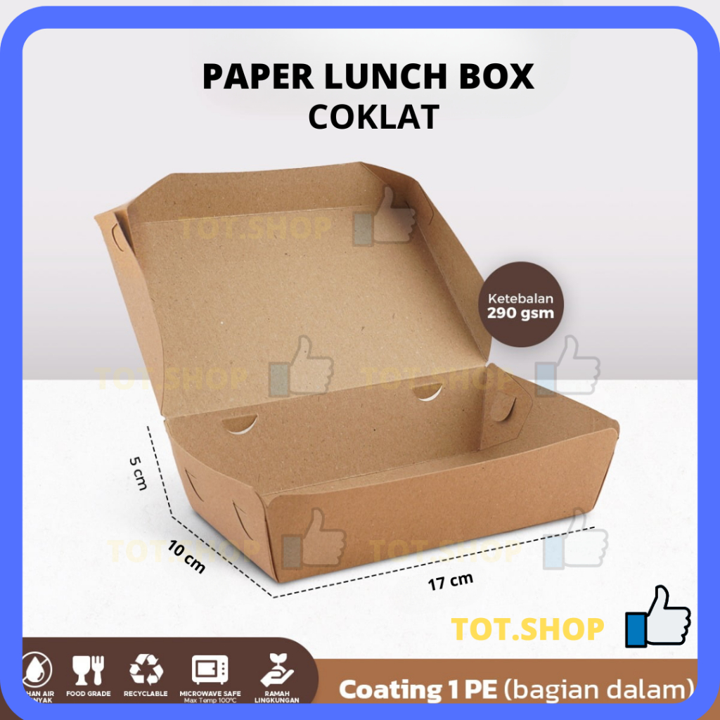 Jual [1-PACK] Ukuran M / DK Paper Pack / Paper Lunch Box Coklat/Putih ...