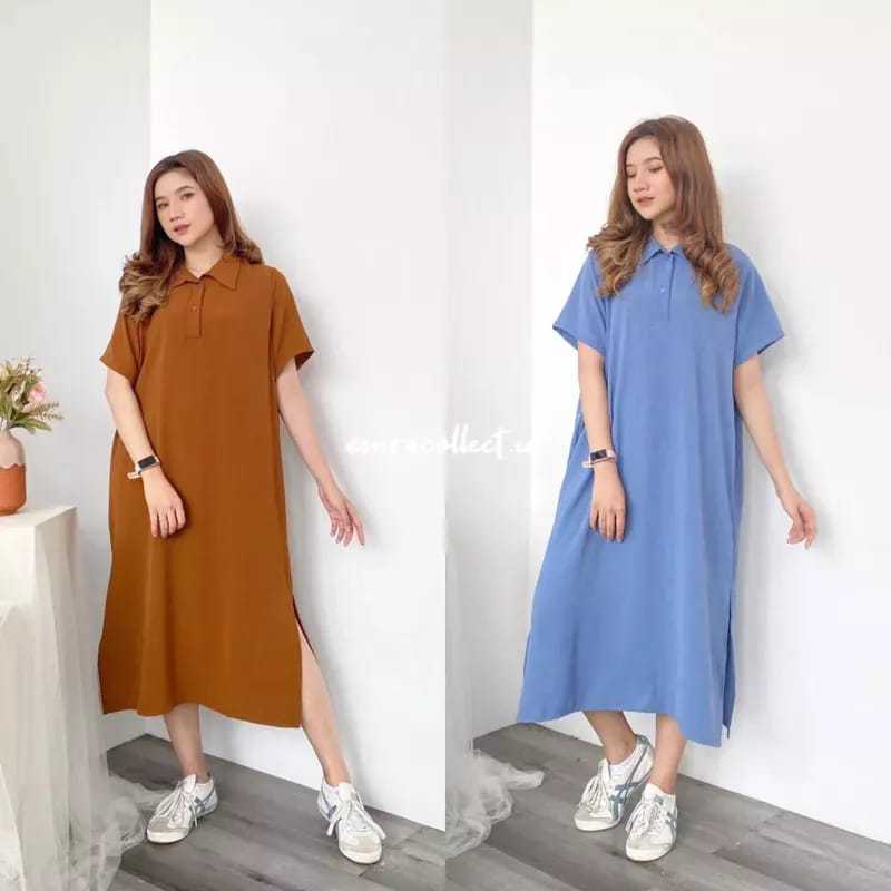 Jual Daster Kekinian Korean Style Home Dress Crinkle / Midi Dress ...