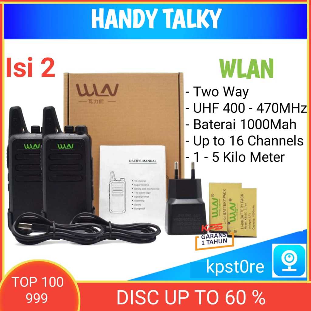 Jual ISI 2 HT WLN WARNA BLACK | HT WLAN SEPASANG UHF TWO WAY | RADIO ...