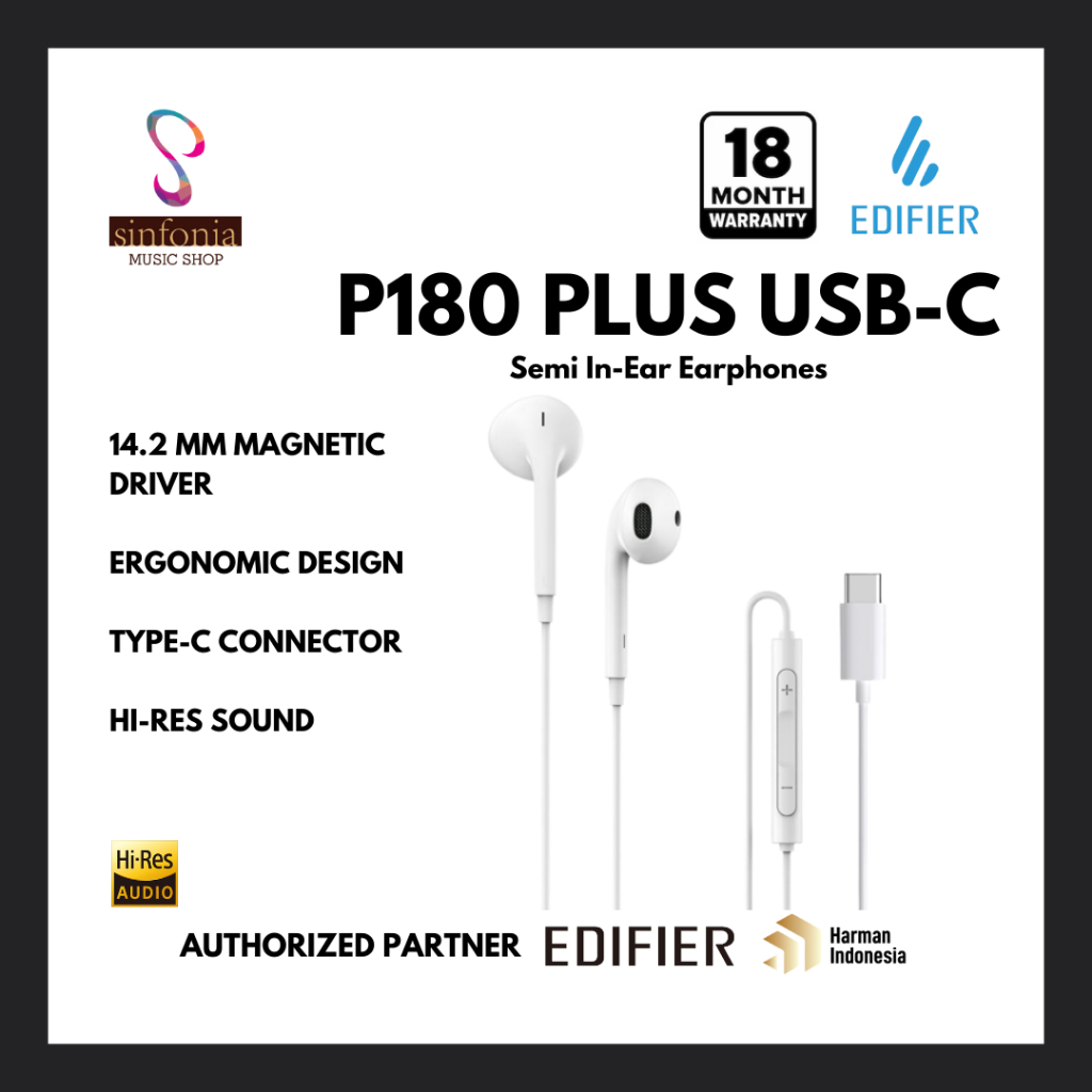 Jual Edifier Earphone P180 PLUS USB-C Hi-Res Certification | Shopee Indonesia