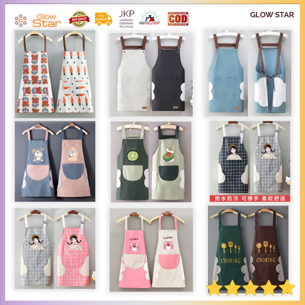 Jual AP2 Apron Celemek dapur chef apron masak pelindung baju anti Basah ...