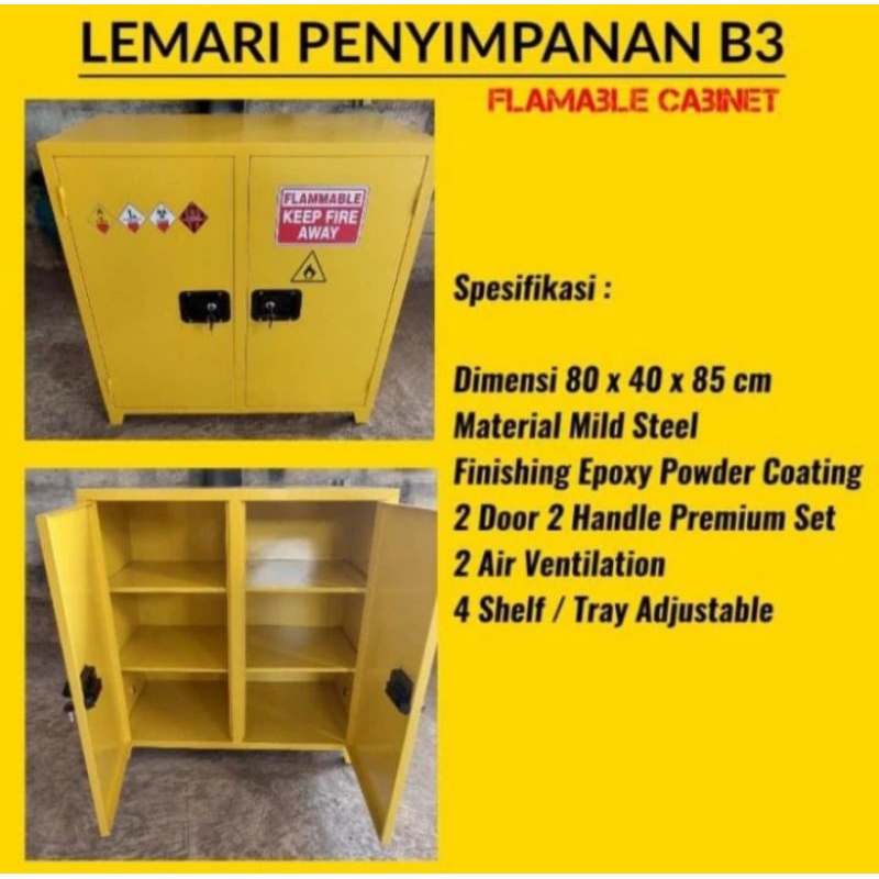 Jual Lemari B3 laboratorium kuning 2 pintu | Shopee Indonesia