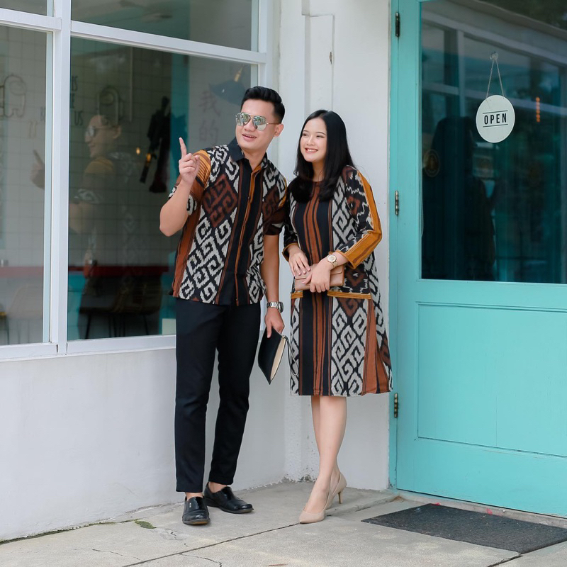 Jual couple tenun blanket - sarimbit tenun - dress tenun - kemeja tenun ...