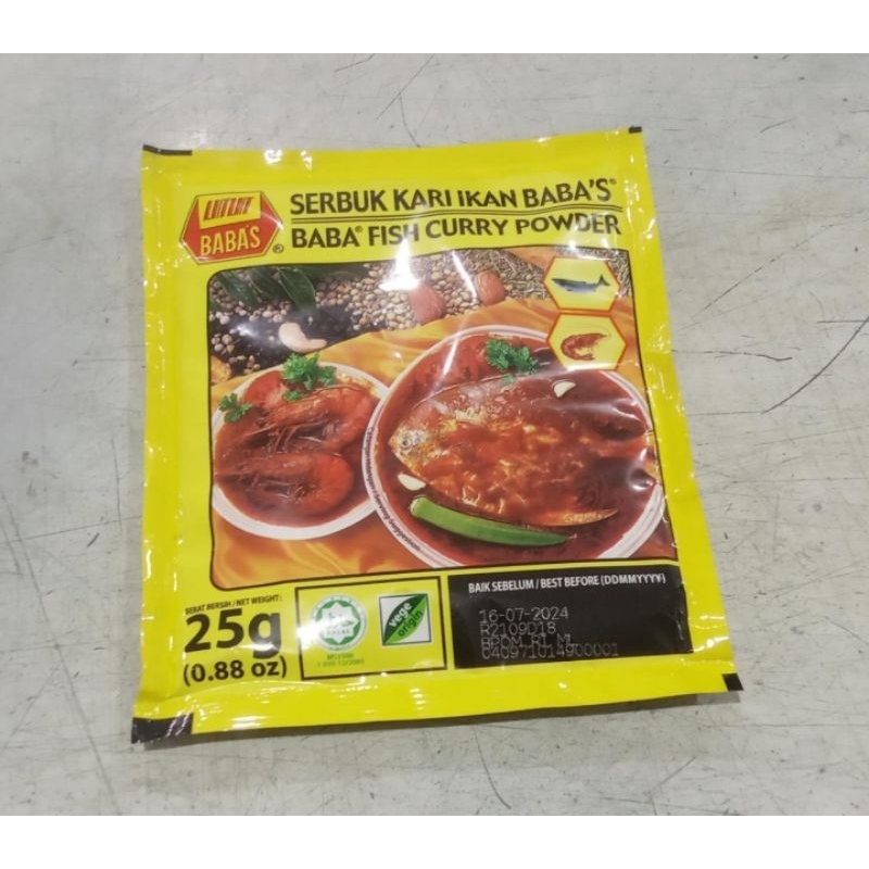 Jual Babas Fish Curry Powder Bumbu / Serbuk Kari Ikan Baba's 25gram ...