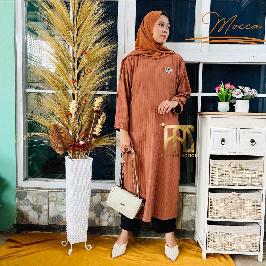 Jual BELLA LONG TUNIK KNIT HORNET PREMIUM BELAH SAMPING | Shopee Indonesia