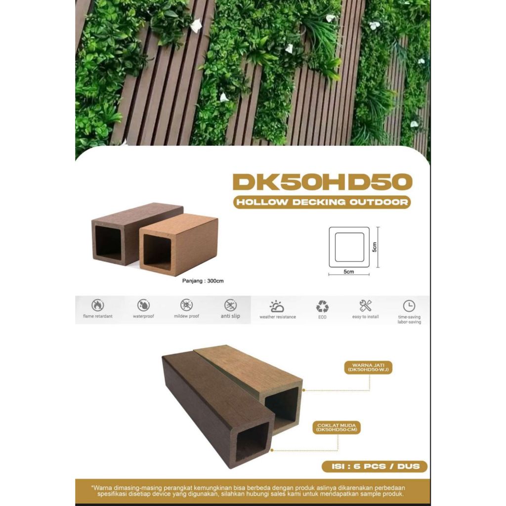 Jual WPC Hollow Tube Partisi Kayu Outdoor Harga Per Bar | Shopee Indonesia