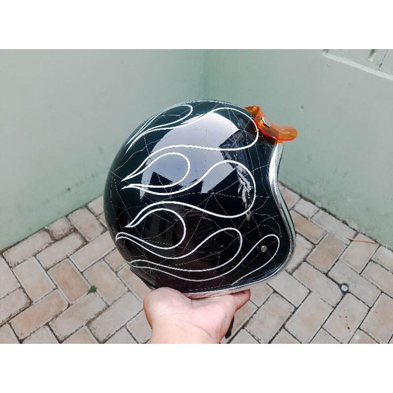 Jual Helm bogo custom / helm bogo / helm list chrom / helm vintage ...