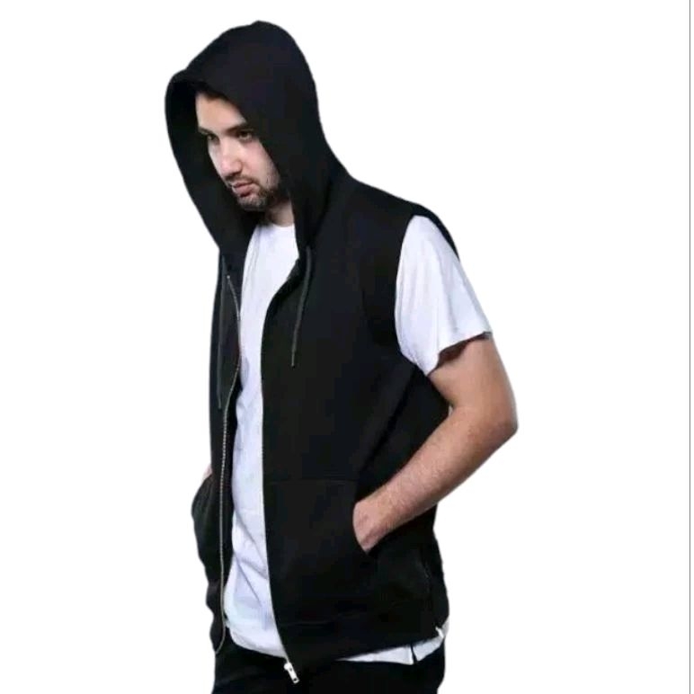 Jual jaket pria rompi hoodie vest zipper | Shopee Indonesia