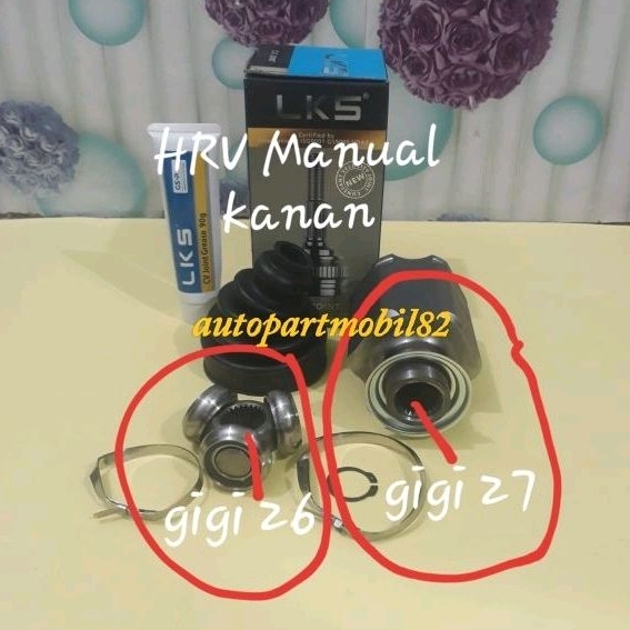 Jual CV Joint Dalam As Roda Depan Dalam Honda HRV Manual Sebelah kanan | Shopee Indonesia