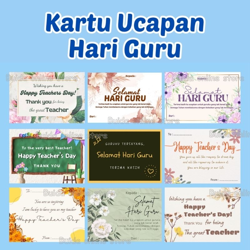 Jual Kartu Ucapan / Stiker Selamat Hari Guru Happy Teacher's Day topper dekorasi kado hiasan ...