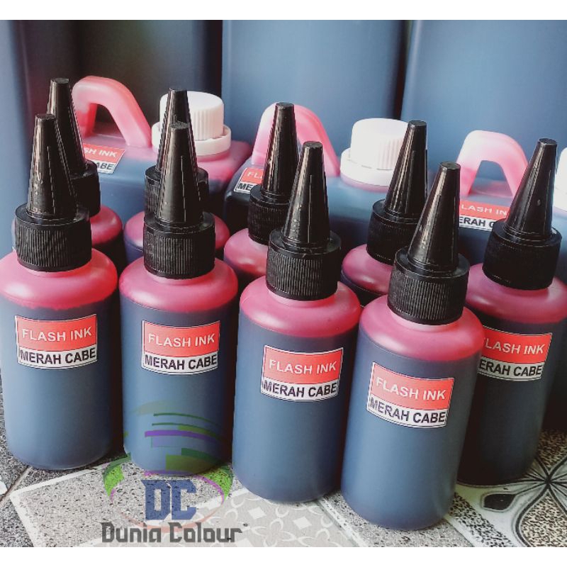 Jual Tinta Stampel Flash warna Merah Cabe kemasan 100ml | Shopee Indonesia