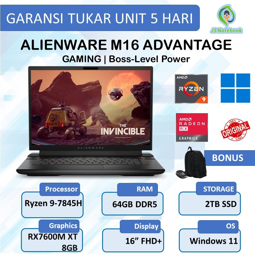 Jual Dell Alienware M16 Advantage Edition AMD Rx7600M XT 8GB Ryzen 9 ...