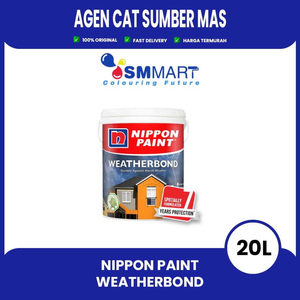 Jual CAT TEMBOK LUAR NIPPON PAINT WEATHERBOND WARNA PUTIH 20 LITER ...