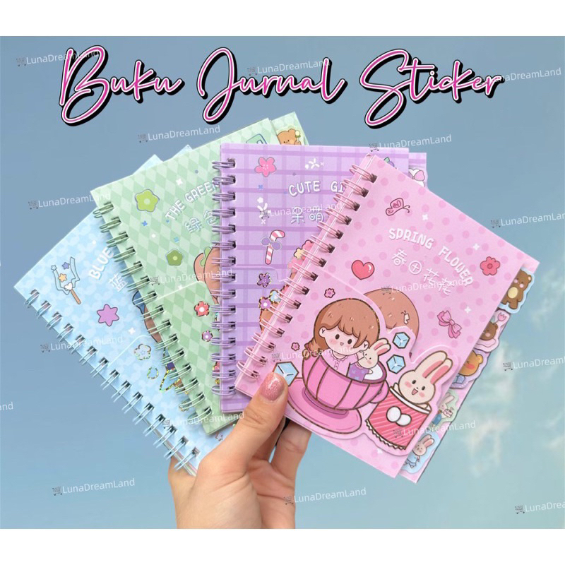 Jual Buku Jurnal Sticker Aesthetic / Binder stiker / Notebook Ring ...